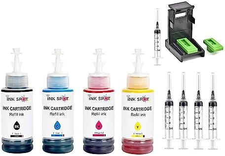 INKSPOT Refill Kit with Suction Tool Combo Pack of High Yield Inkjet ...