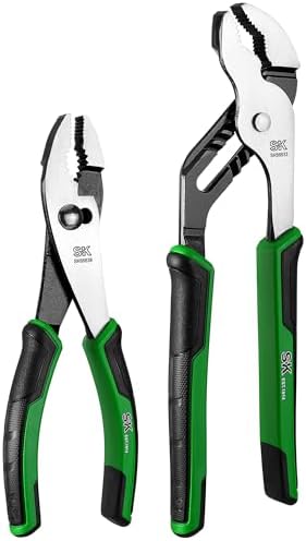 SK 2-Piece Pliers Set, 8-Inch Slip Joint & 10-Inch Groove Joint Pliers ...