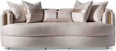 Amazon.com: Michael Amini Carmela Mansion Sofa - Almond/Gold : Home & Kitchen