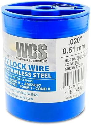 Malin - MS20995C Stainless Steel Safety Wire Lockwire, Canister, 0.051 ...