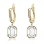 Amazon.com: Austrian Crystal Octagon Leverback Drop Earrings for Women ...