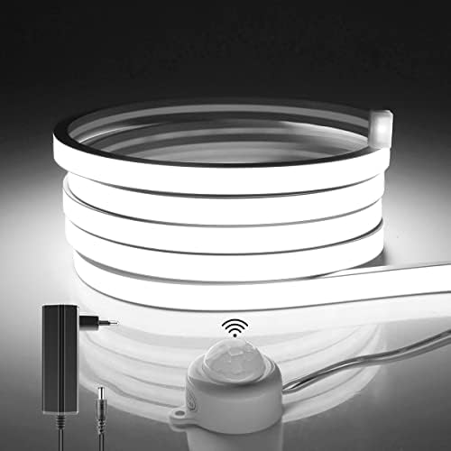 AIMENGTE 24V Neon LED Streifen,Wasserdicht IP67 COB LED Strip mit Bewegungsmelder,320LED/M ...