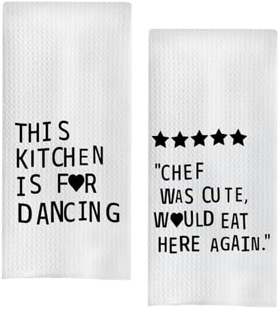 Amazon.com: XYDEG Funny Kitchen Towels,Chef was Cute Would Eat Here ...