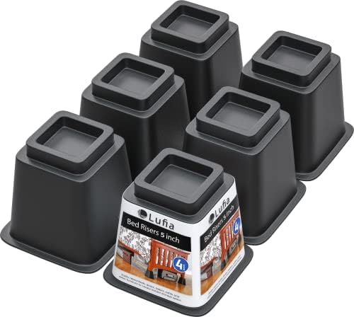 Amazon.com: MixDora Bed Risers Heavy Duty 4 inch Furniture Risers L ...