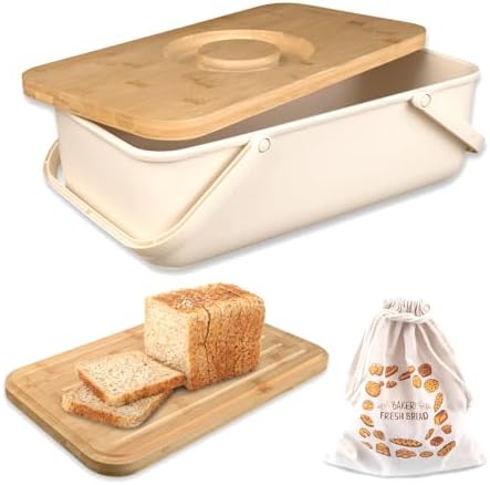 Amazon.com: Vaphayva Bread Box for Kitchen Countertop, Small Bread Box ...