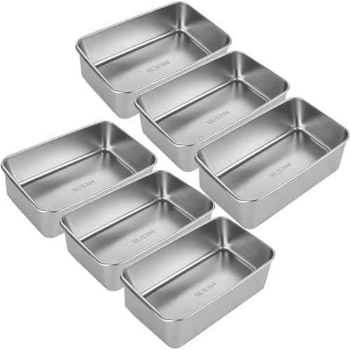 Amazon.com: AKOLAFE 6PCS Stainless Steel Loaf Pan 8.5x5.5 Inch Banana ...
