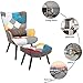 HomeMiYN Patchwork Chair,Accent Armchair with Ottoman Single Sofa Chair ...