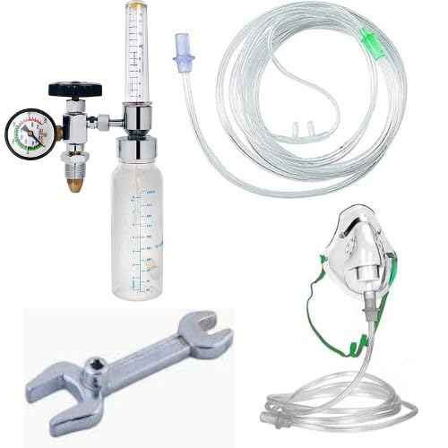Combo Oxygen Flowmeter with Rotameter & Humidifier Bottle with Oxygen ...