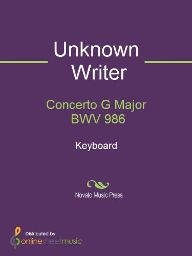 Concerto G Major BWV 986 - Keyboard - Kindle edition by J.S. Bach ...
