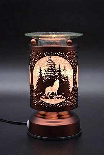 Amazon.com: Electric Brushed Copper Howling Wolf Touch Candle Oil ...