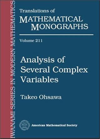 Amazon.com: Analysis of Several Complex Variables: 9780821820988: Takeo ...