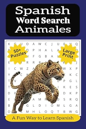 Spanish Word Search Animales: A Fun Way to Learn Spanish. 495 Large ...