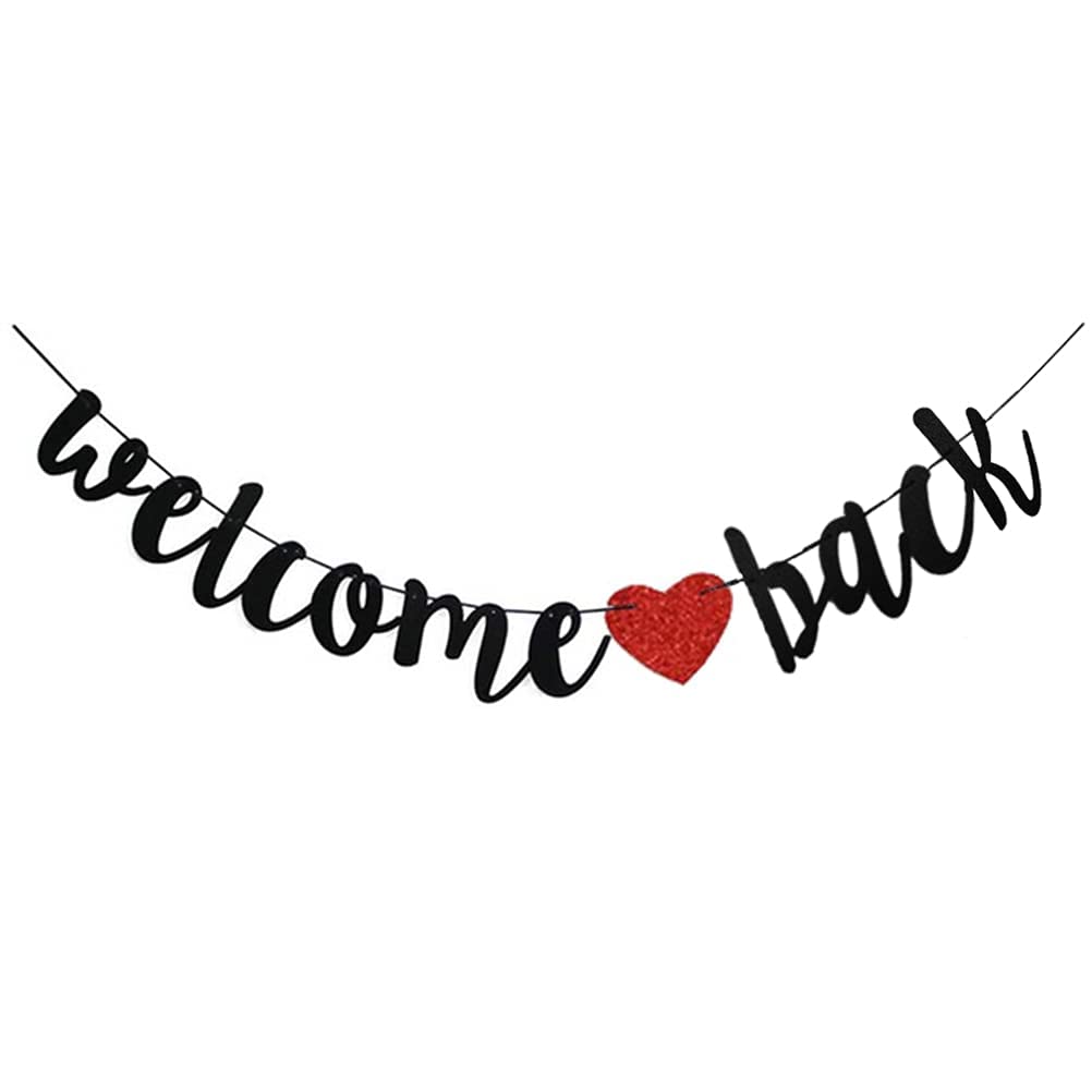 Buy Welcome Back Banner Black Back to School Party Hanging Banner ...