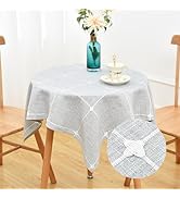 Amazon.com: Rustic Farmhouse Embroidered Small Square Tablecloth Jacquard Striped Table Cloth ...
