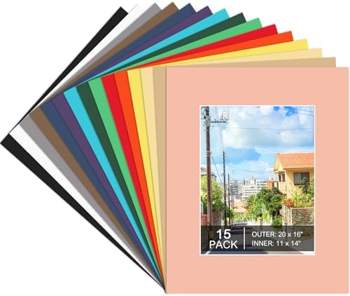 Amazon.com: 15 Pack 20x16 Picture Mats, Mixed Colors Frame Mattes for ...