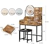 Amazon.com: Vabches Makeup Vanity Desk with Round Mirror and Lights ...