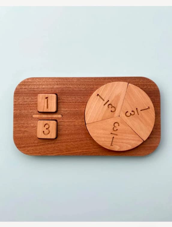 Buy Wooden Fraction Puzzle Montessori Waldorf Education Online at Low ...
