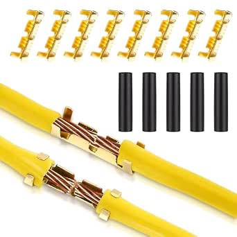200Pcs U Shape Copper Ring Terminals, Open Barrel Crimp Terminals with ...