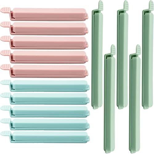 15 Pieces Food Clips, Plastic Food Bag Clips Reusable Bag Clips for ...