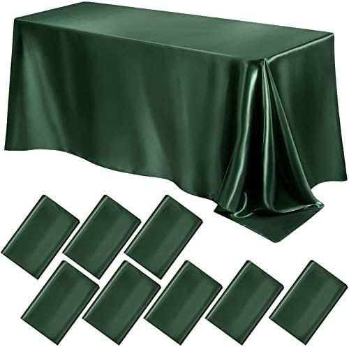 Amazon.com: Lounsweer 8 Packs Satin Tablecloth 102 x 58 Inches ...