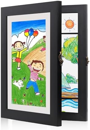 THE FINE FRAMER Wood Kids Artwork Picture Frame Wall Mountable Art ...