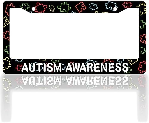 Amazon.com: Autism Awareness License Plate Frame Color Puzzle License ...