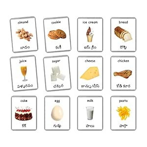 Buy Telugu English Bilingual Flash Cards | Montessori Cards | Laminated ...