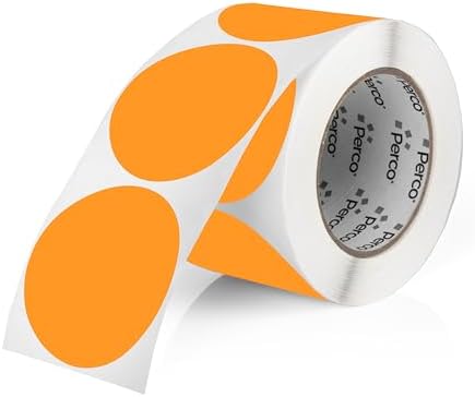 Amazon.com : Perco Fluorescent Orange 1-Inch Round Circle Dot Sticker ...