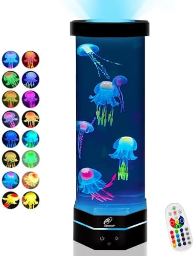 Lightahead LED Mini Desktop Jellyfish Lamp with Color Changing Light ...