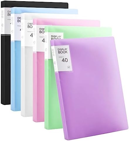 SEUNMUK 6 Pack A4 Display Folders, 40 Pockets Presentation Project ...