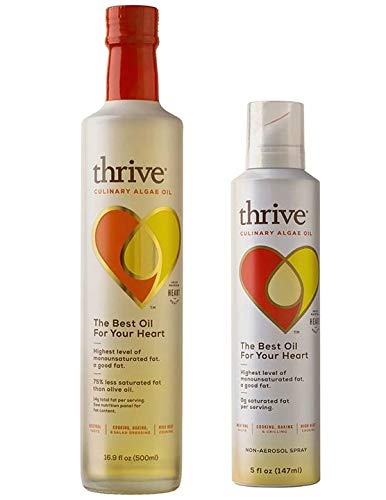 Amazon.com : Thrive Culinary Algae Cooking Oil (16.9 oz) and Spray (5 ...