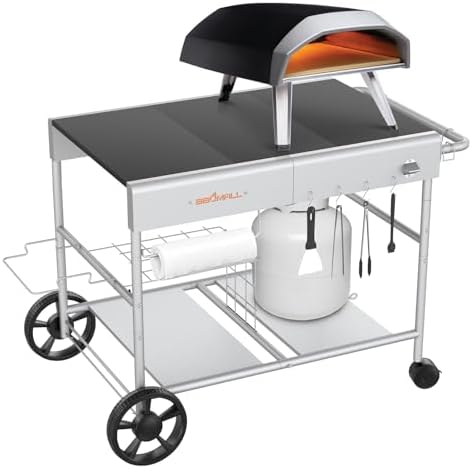Amazon.com: BBQMall Upgraded Pizza Oven Cart Table for Ooni Koda/Karu ...