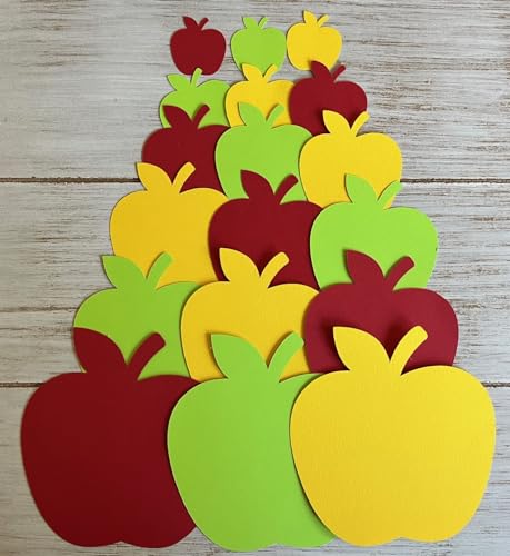 Amazon.com: Apple cutouts Decorations Green, Red and Yellow Apples ...