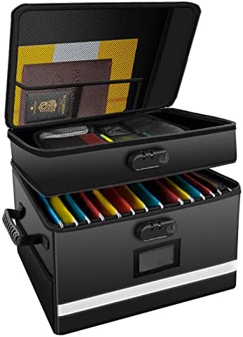 Amazon.com: Fireproof Document Box with Lock: Waterproof File Organizer ...