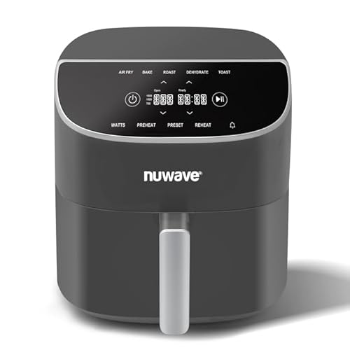 Nuwave 8QT Brio Air Fryer Plus Cool Gray, Digital LED Touch Screen with ...