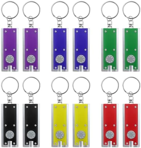 12 Pack Mini Keychain Flashlight, Ultra Bright LED Pocket Torch with ...