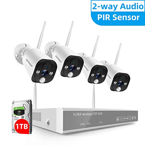 【2-way Audio】1080P Full HD Security Camera System Wireless, SAFEVANT ...