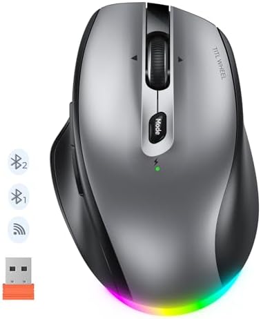 Amazon.com: Doci Wireless Bluetooth Mouse, Tilt Wheel 4-Way Scrolling ...