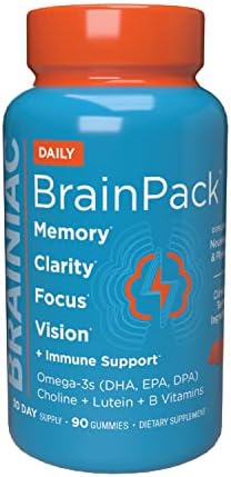 Amazon.com: Brainiac Daily BrainPack Gummies, Supports Brain Health ...
