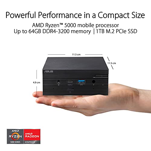 Buy ASUS PN51 Mini PC System with AMD Six Cores Ryzen 5 5500U, Support ...