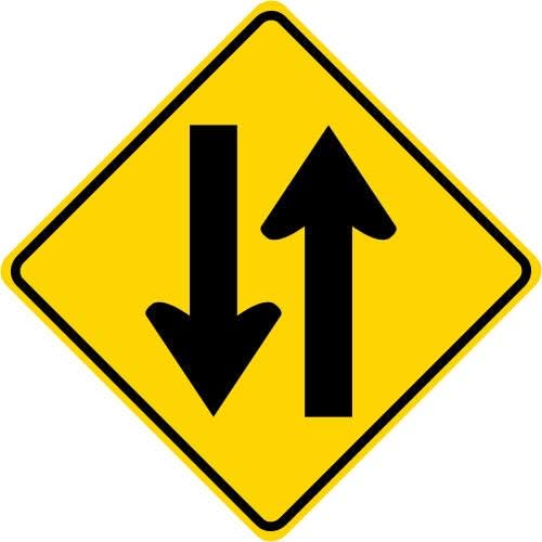 Amazon.com: Two Way Traffic Symbol Road Street Warning Sign Plaques and ...