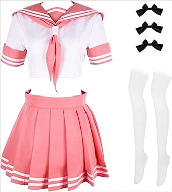 Astolfo Cosplay Japanese Anime School Girls Pink Sailor Dress JK ...