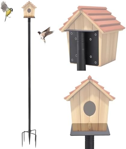 Amazon.com : Bird Feeder Pole for Outdoors - Heavy-Duty Bird House ...