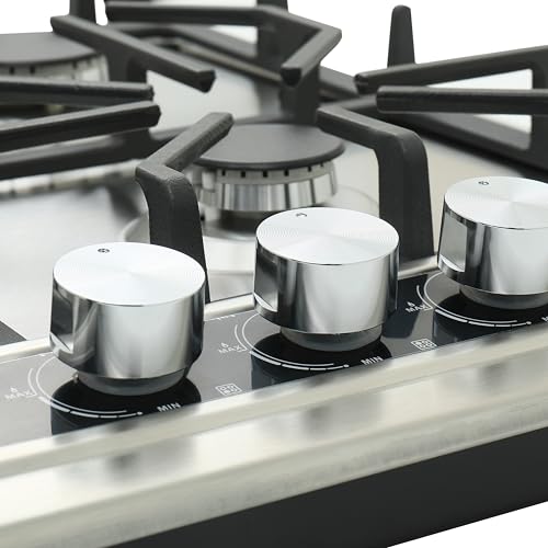 23-Inch Stainless Steel Gas Cooktop with 4 Sealed Burners, Built-in LPG ...