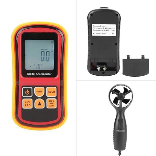 Smart Digital Anemometer with Data Hold, LCD Backlight Display, Air ...