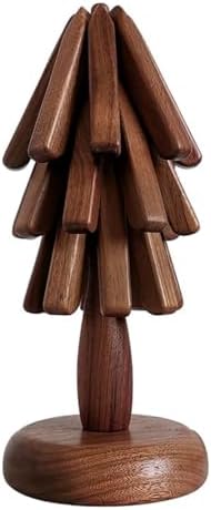 Amazon.com: Wooden Trivets for Hot Dishes, Folding Tree Shape Black ...