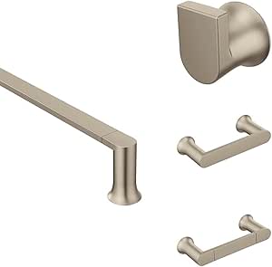 Bundle of Moen Genta LX Brushed Nickel Modern 24-Inch Single Wall ...