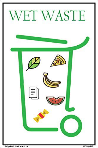 NPLABEL Wet Waste Paper Sticker (225 X 150mm) : Amazon.in: Industrial ...