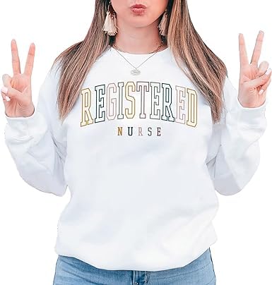 Amazon.com: Retro RN Sweatshirt, Registered Nurse Shirt, Nursing School ...