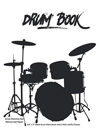 Buy Drum Book Drum Practice Pad Manuscript Paper 8.5" x 11" Blank Drum ...